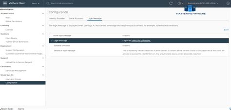 Configure Login Message In Vcenter Server Mastering Vmware