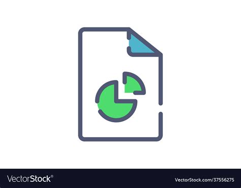 Pie Chart Report Document Single Isolated Icon Vector Image