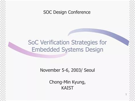 Ppt Soc Verification Strategies For Embedded Systems Design Powerpoint Presentation Id3124080