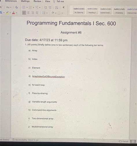 Solved Programming Fundamentals I Sec 600 Assignment 6
