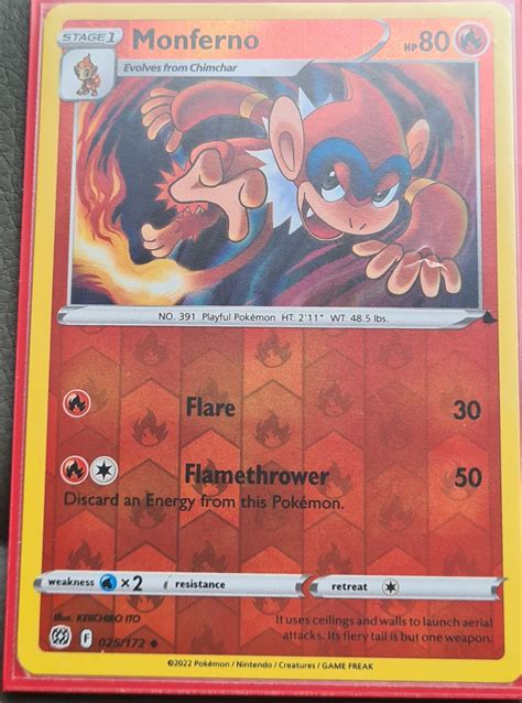 Monferno Brilliant Stars 25 Pokemon Card