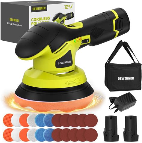 Dewinner Electric Cordless Car Polishers And Buffers Car Polishing Kit With 2 2000mah 6