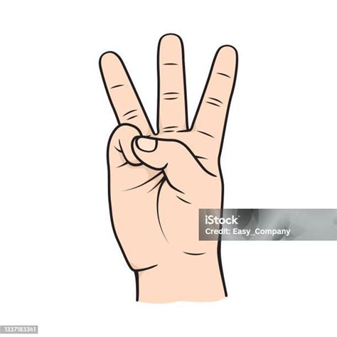 어린이 교육 스톡 일러스트에서 조기 계산을 가르치는 손가락 손 신체 부위 번호 3 남자에 대한 스톡 벡터 아트 및 기타 이미지 남자 해부학 3 Istock
