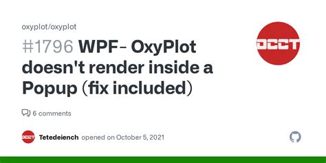 Wpf Oxyplot Doesnt Render Inside A Popup Fix Included · Issue 1796 · Oxyplotoxyplot · Github
