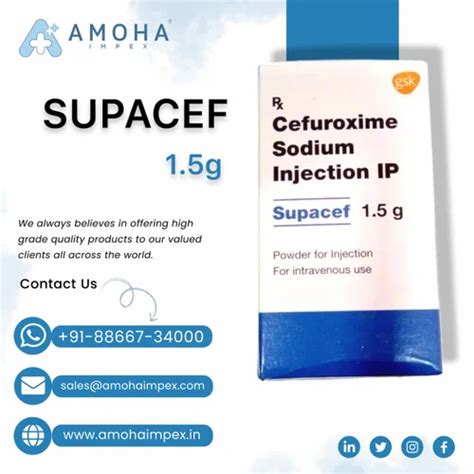 Cefuroxime 1 5 Gm Injection Supacef1 5gm Injection At ₹ 300 Box