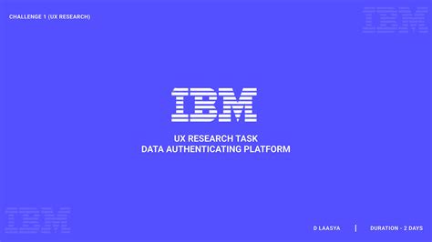 IBM UX Research For Data Authenticating Platform Behance