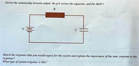 Derive The Relationship Between Output The Pd Across The Capacitor And The Input V R V C