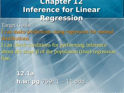 Ppt Chapter 12 Inference For Linear Regression Dokumentips