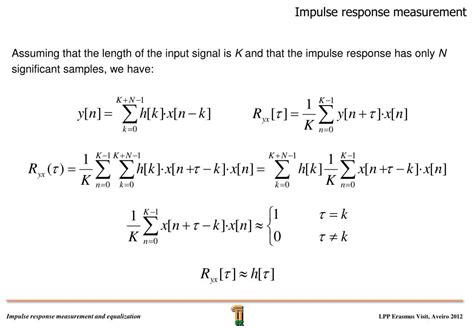 PPT Impulse Response Measurement And Equalization PowerPoint Presentation ID