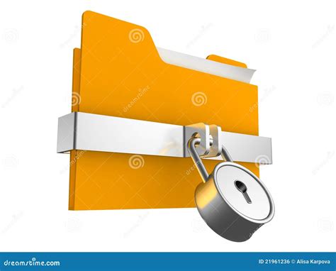 Locked Orange Folder With Padlock Stock Illustration Illustration Of Data Padlock 21961236
