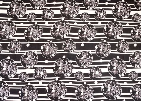 Black Georgette Satin Fabric With All Over Abstract Print 17037