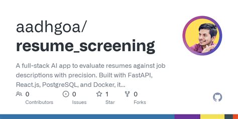 GitHub Aadhgoa Resume Screening A Full Stack AI App To Evaluate Resumes Against Job