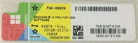 Microsoft Windows License Certificate Of Authenticity Cyberpower Uk