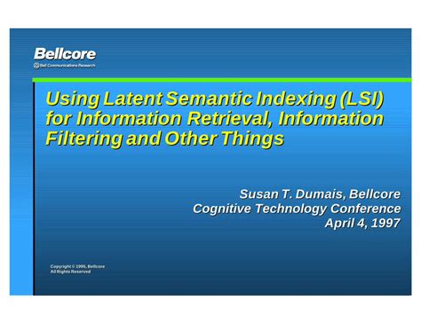 Pdf Using Latent Semantic Indexing Lsi For Information Retrieval