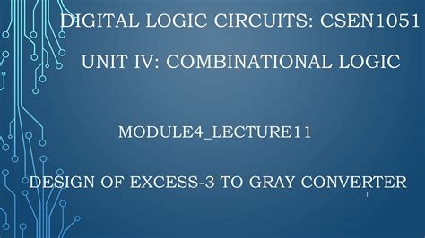 Module4lecture11excess 3 To Gray Converter Youtube