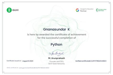 gnanasundar k on linkedin guvi pythonprogramming pythonlearning