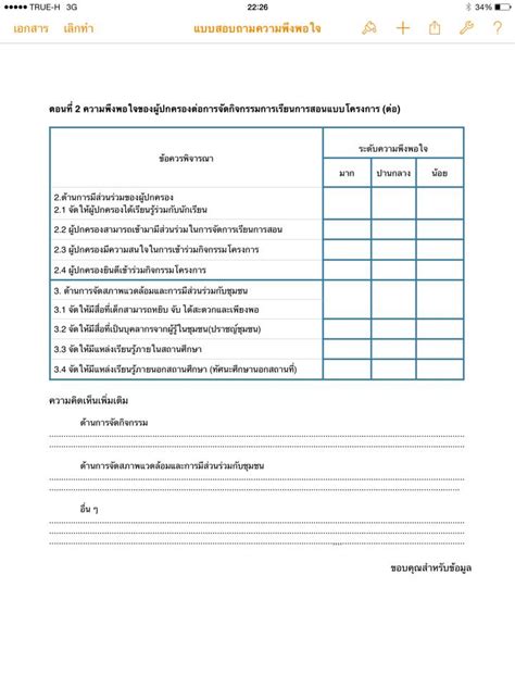 แบบประเมินความพึงพอใจของผู้ป ศูนย์พัฒนาเด็กเล็กบ้านตูบค้อ Facebook