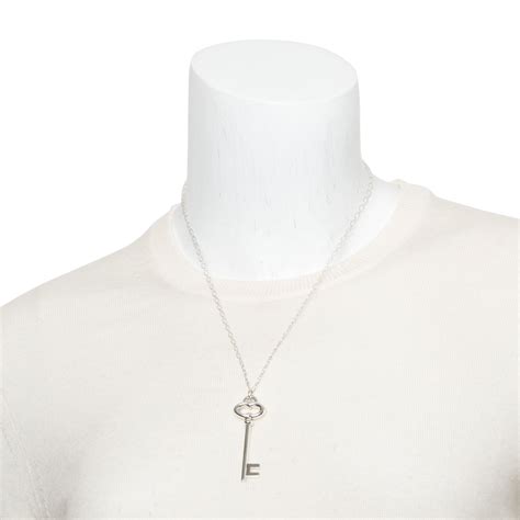 Tiffany And Co Sterling Silver Vintage Oval Key Pendant Necklace Olivers