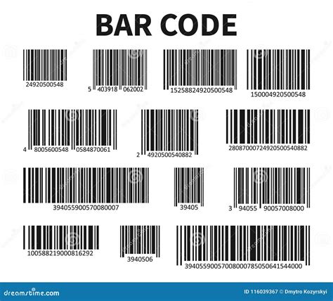 Bar Code Set Vector Universal Product Scan Code Stock Vector