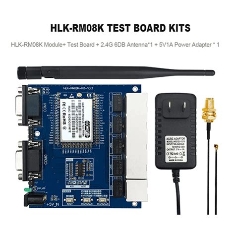Metal Hlk Rm08k Serial Wifi Module Four Ethernet Port Two Serial Port
