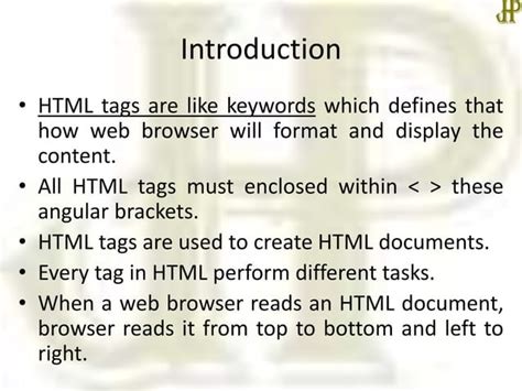 Basic Html Tags PPT