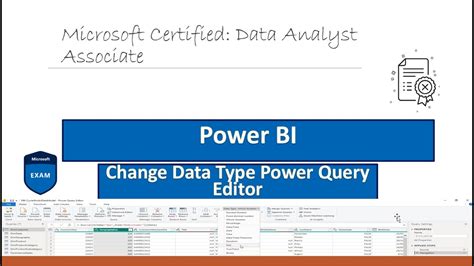 Change Column Data Type Power Query Editor Power BI YouTube