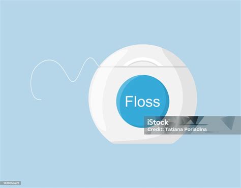 구강 및 치아 관리 파란색 배경에 격리 된 치실 치과 위생 플랫 스타일 벡터 일러스트레이션 개념에 대한 스톡 벡터 아트 및 기타 이미지 Istock