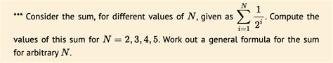 Solved Consider The Sum For Different Values Of N Chegg Com