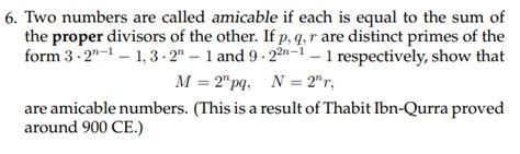 Solved Two Numbers Are Called Amicable If ﻿each Is ﻿equal To