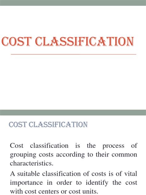 Cost Classification Pdf Cost Product Business