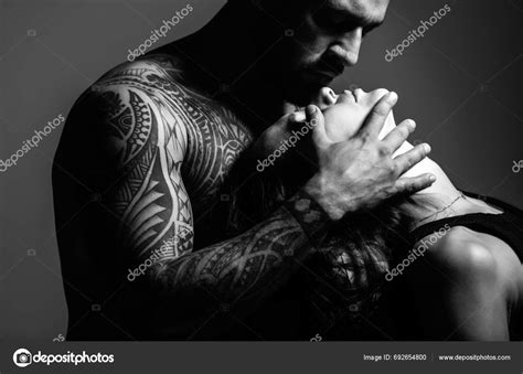 Couple Kissing Sensual Kiss Sexy Couple Love Sensual Husband Wife Stock