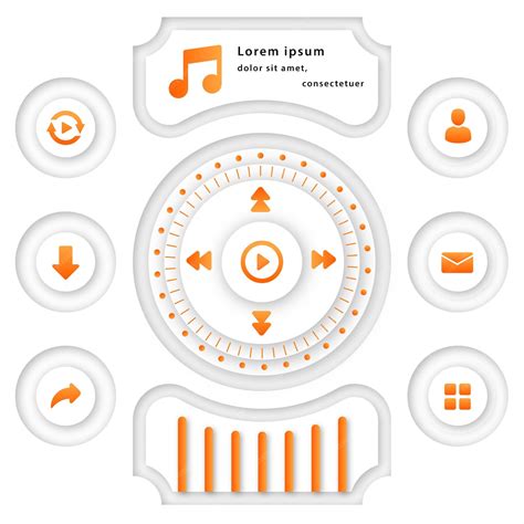 Premium Vector Neumorphic Vector Music Player User Interface Elements Icon Design Illustration