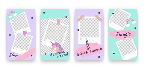 벡터 트 렌 디 한 편집 가능한 소셜 미디어 네트워크 이야기 템플릿 세트 전단지 카드 포스터에 대 한 현대적인 디자인 배경