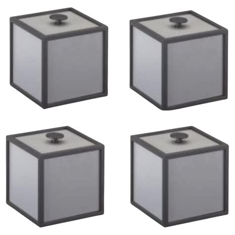 Set Of 4 Dark Grey Frame 10 Box By Lassen For Sale At 1stdibs Audo