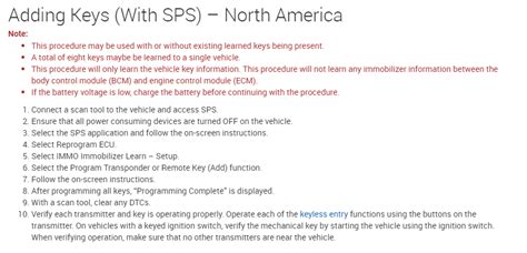 No Start After Attempting Secondary Key Fob Programming