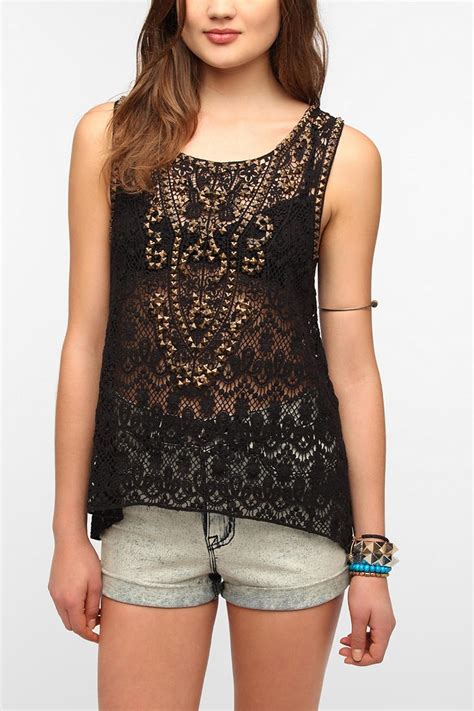 17 Best Images About Black Tank Tops On Pinterest Lace Long Vests