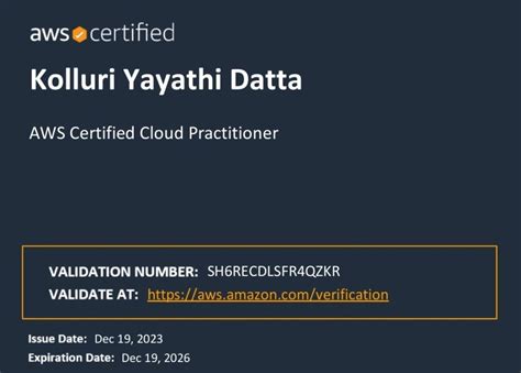 Successfully Completed Aws Cloud Practitioner Venkat Chalam Amazon Web Kolluri Yayathi Datta