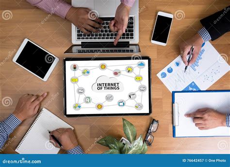 IOT Business Man Hand Working And Internet Of Things IoT Word Stock Image Image Of Network