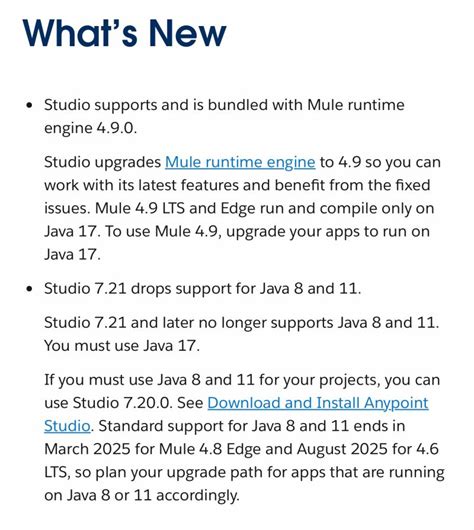 Read Below Mule Runtime Engine 49x Lts Studio Bundles This Version Mulesoft Integration