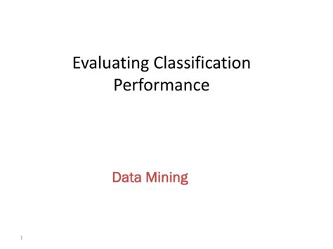 Classification Performance Measures