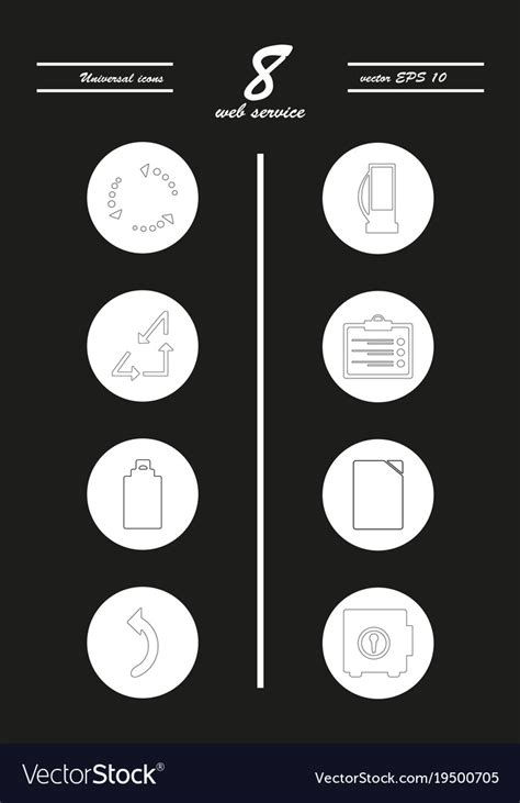 Service Line Icons Set Royalty Free Vector Image