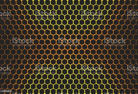 노란 빛 3d 그림 렌더링이 있는 육각형 검정색 배경은 디자인 비즈니스 디자인 모든 디자인 등을 위한 렌더링입니다 0명에 대한 스톡 사진 및 기타 이미지 Istock