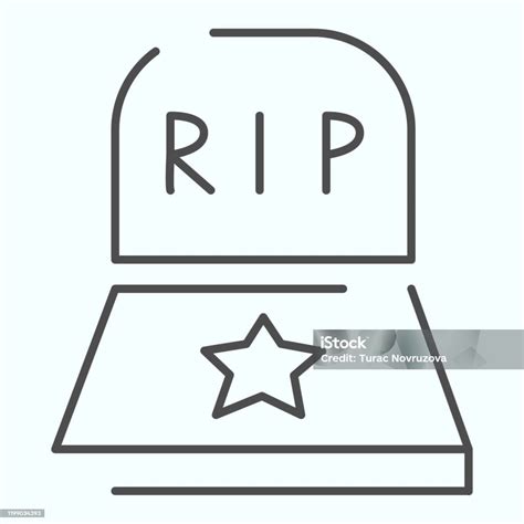 립 비문 얇은 선 아이콘 무덤입니다 흰색에 격리 된 별 벡터 그림묘가있는 묘비 기념 삭제 사항 윤곽 스타일 디자인 웹 및 응용 프로그램을 위해 설계 Eps 10 0명에 대한