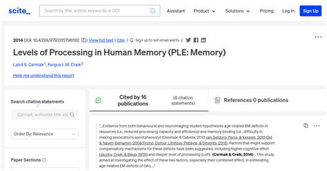 Levels Of Processing In Human Memory Ple Memory