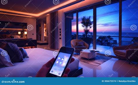 Smart Home Lighting Control Via A Mobile Application Stock