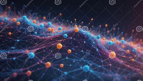Neural Network 3d Illustration Big Data And Cybersecurity Data Stream Stock Illustration