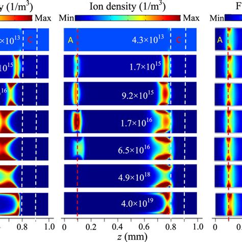 Spatial And Temporal Evolutions Of Electron Density Ion Density And