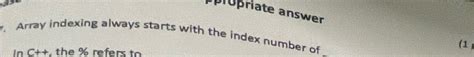 Solved Array Indexing Always Starts With The Index Number Of