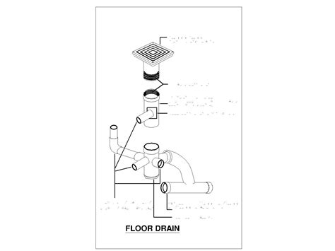 Floor Drain Section Cad Block