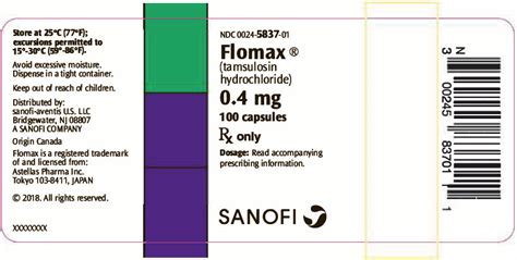 Tamsulosin Hydrochloride Flomax Drug Information Guideline Central